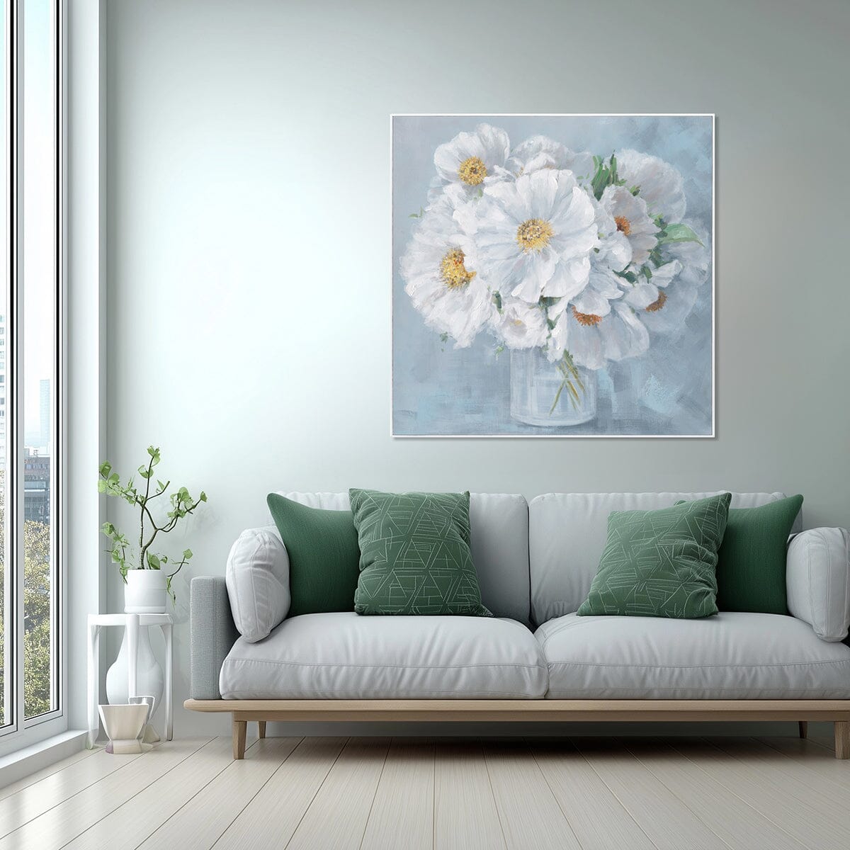 Artwepaint – White Floral Abstract Expression Oil Painting | Modern ...